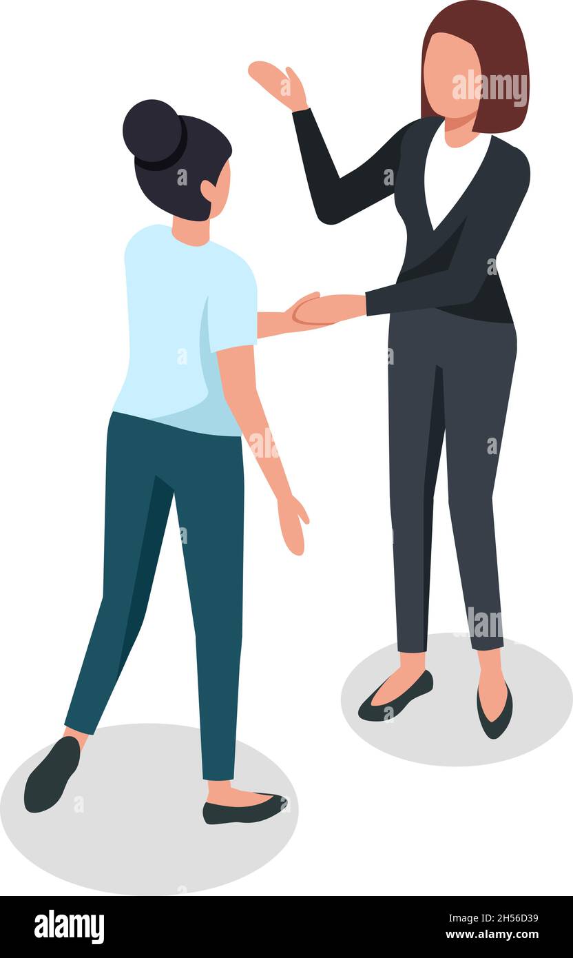 Businesswomen comminicate and deal, business characters isolated ...