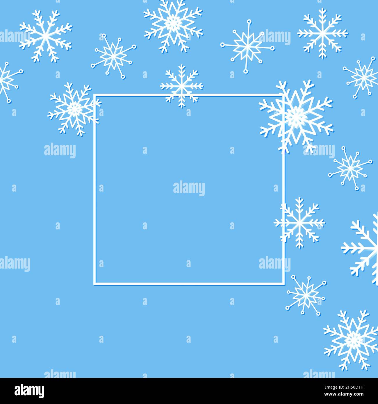 Winter background with snowflakes of different shapes and sizes. Vector ...