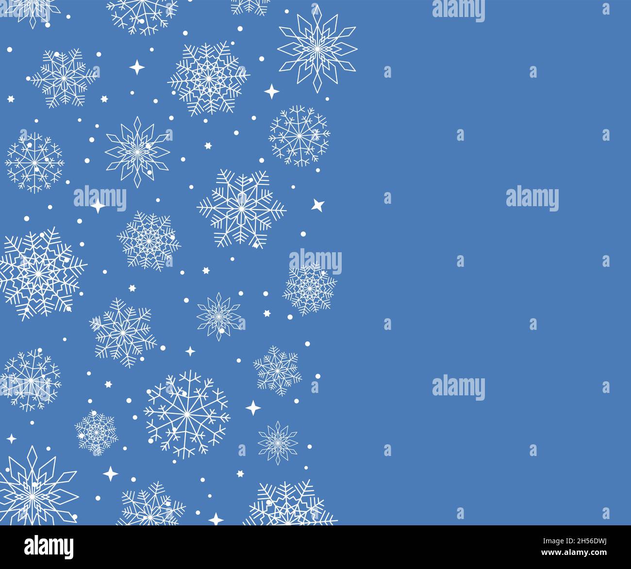 Winter background with snowflakes of different shapes and sizes. Vector ...