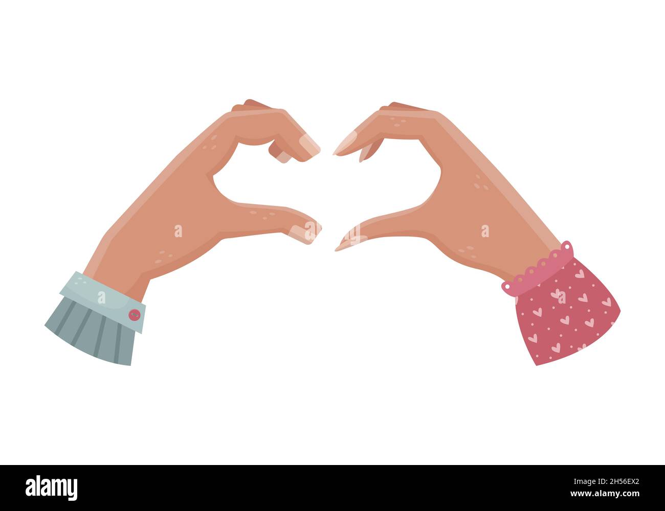 Vector illustration of a hand gesture - heart, love gesture. Flat style ...