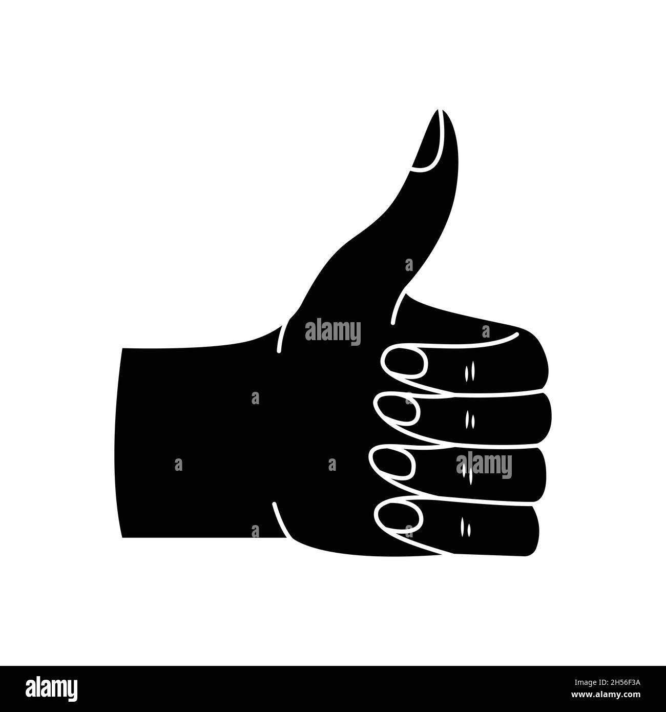 Vector illustration of a gesture sign - thumbs up, recommendation ...