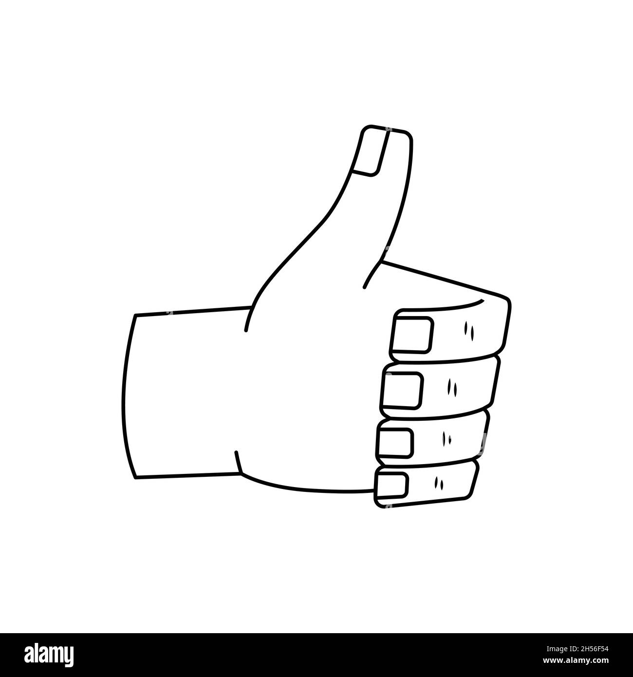 Vector illustration of a gesture sign - thumbs up, recommendation ...