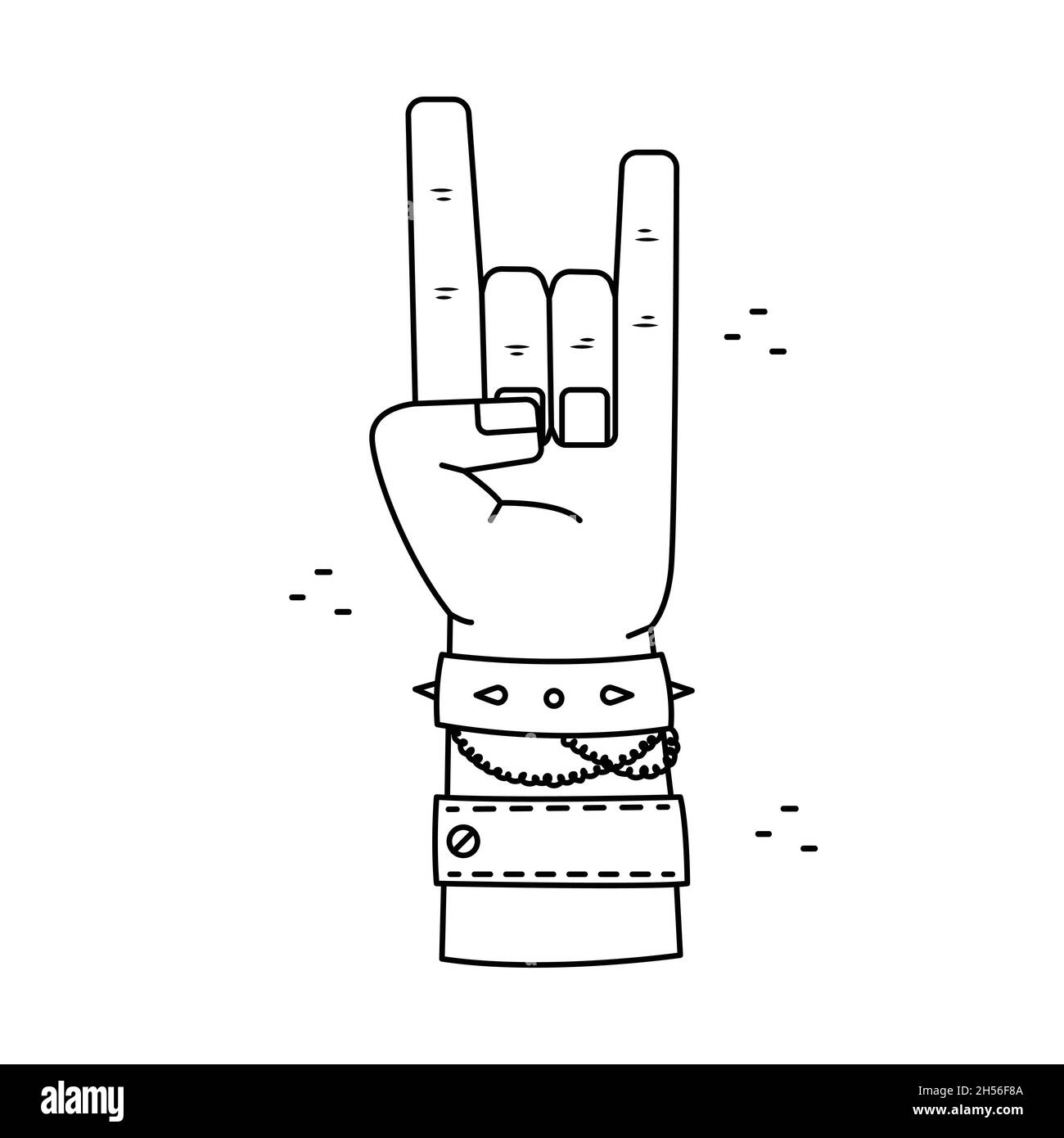 Vector illustration of hand gestures - rock on, heavy metal sign ...