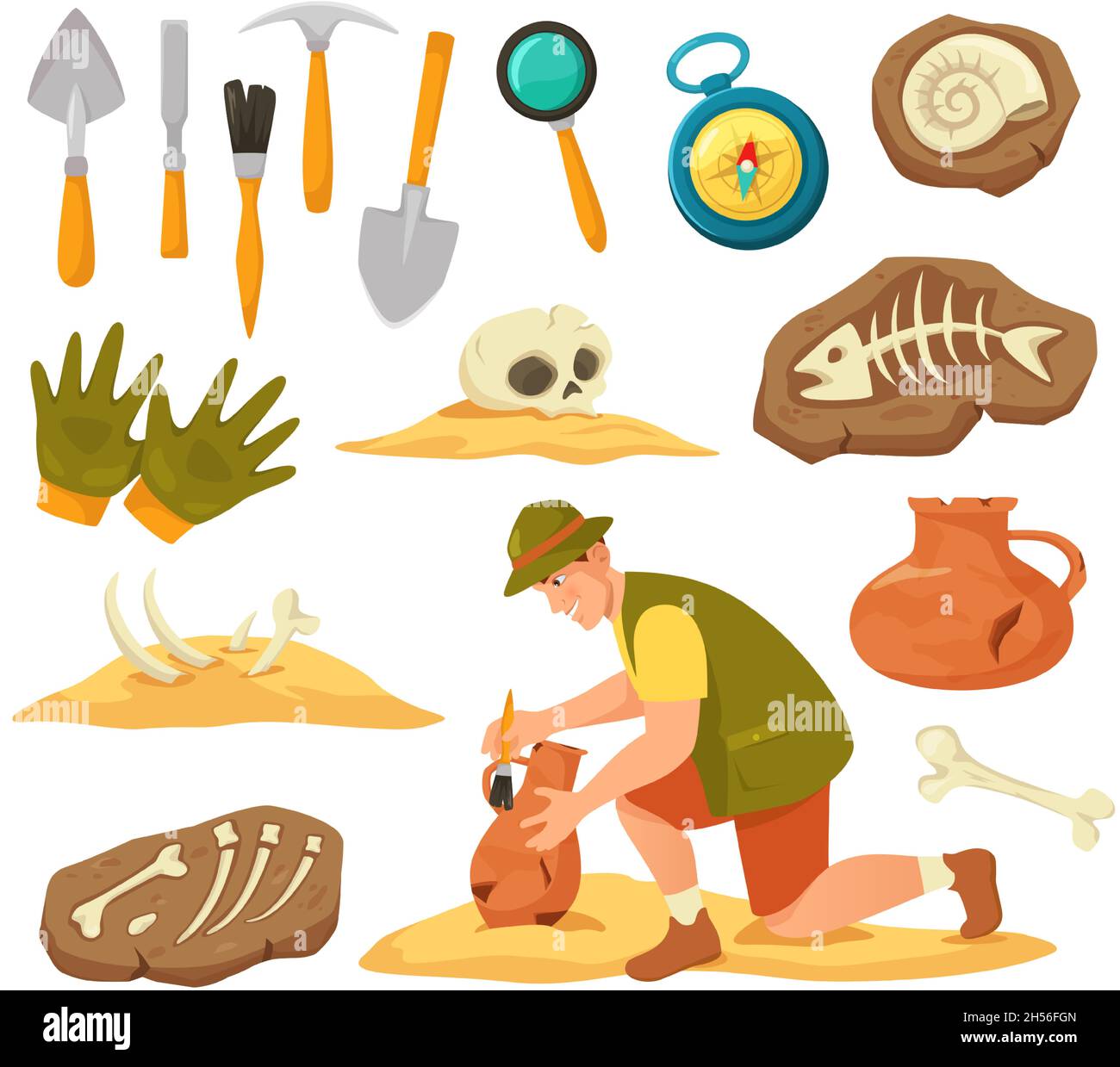 Searching fossils Stock Vector Images - Alamy