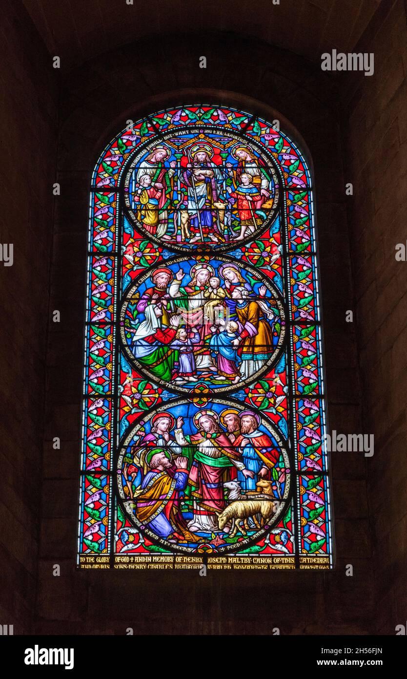 Stained glass window durham cathedral hi-res stock photography and ...