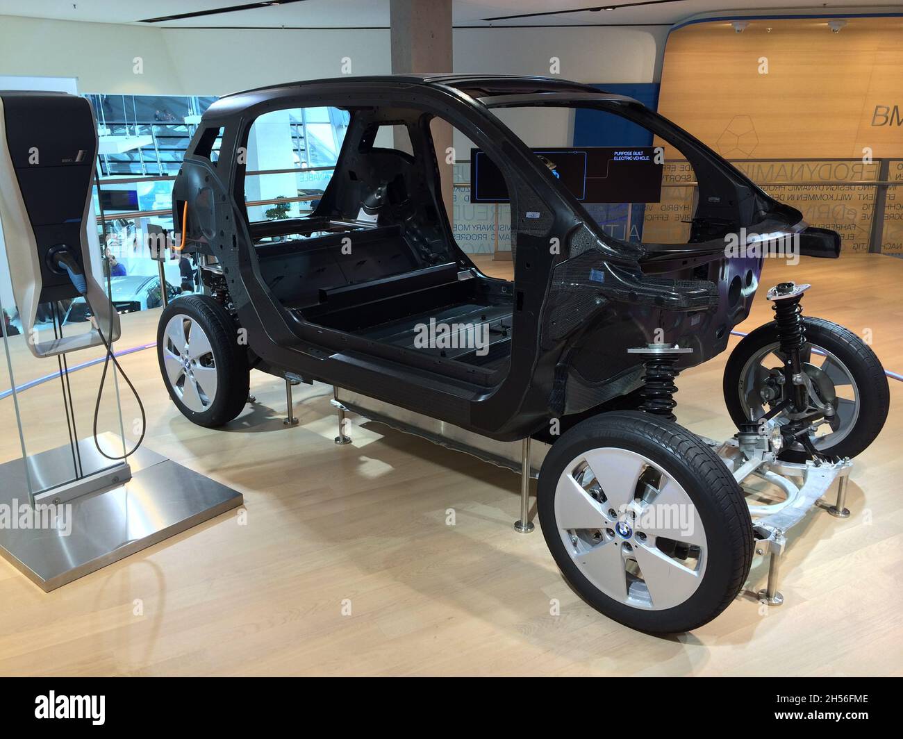 BMW i3, Metal frame with fixtures on display, on display at Welt ...