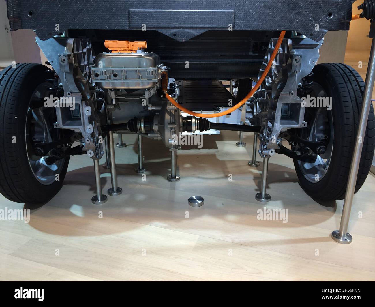 BMW i3, Metal frame with fixtures on display, on display at Welt ...