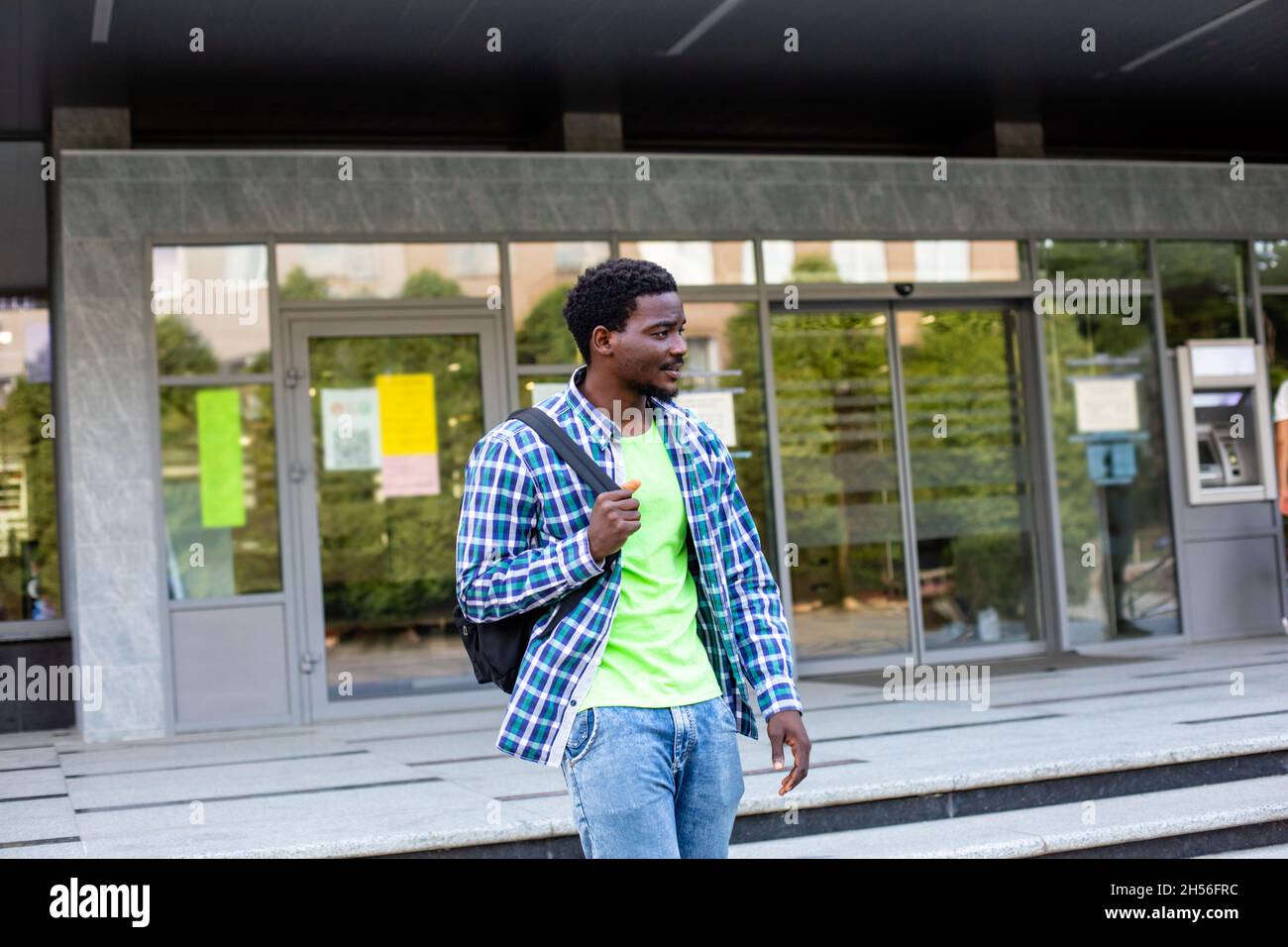 One student standing outside school hi-res stock photography and images ...