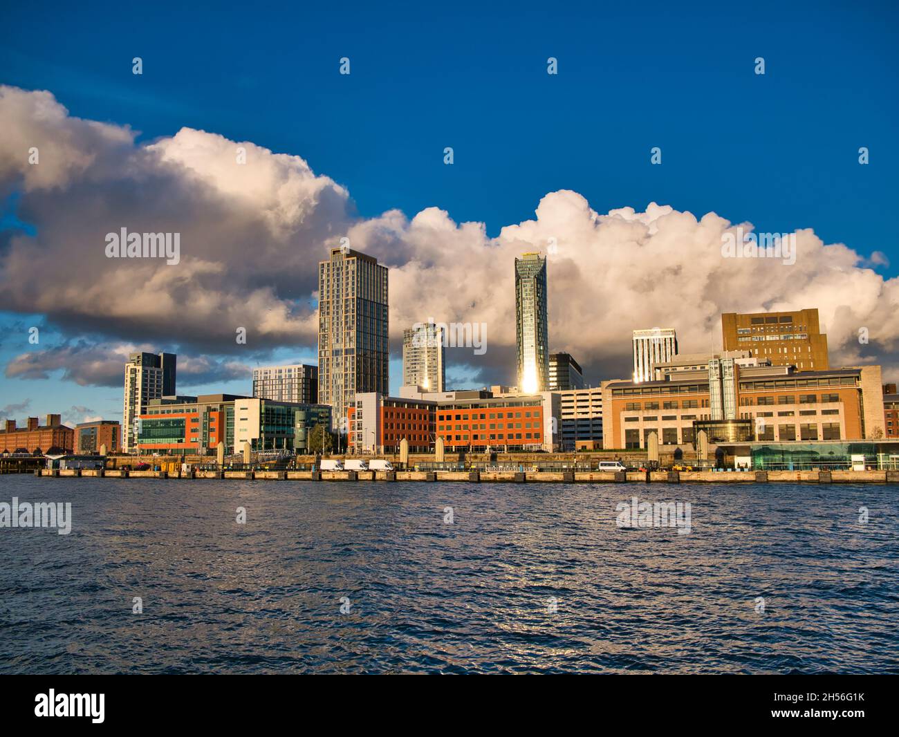 Modern waterfront office blocks and apartments in Liverpool on the ...