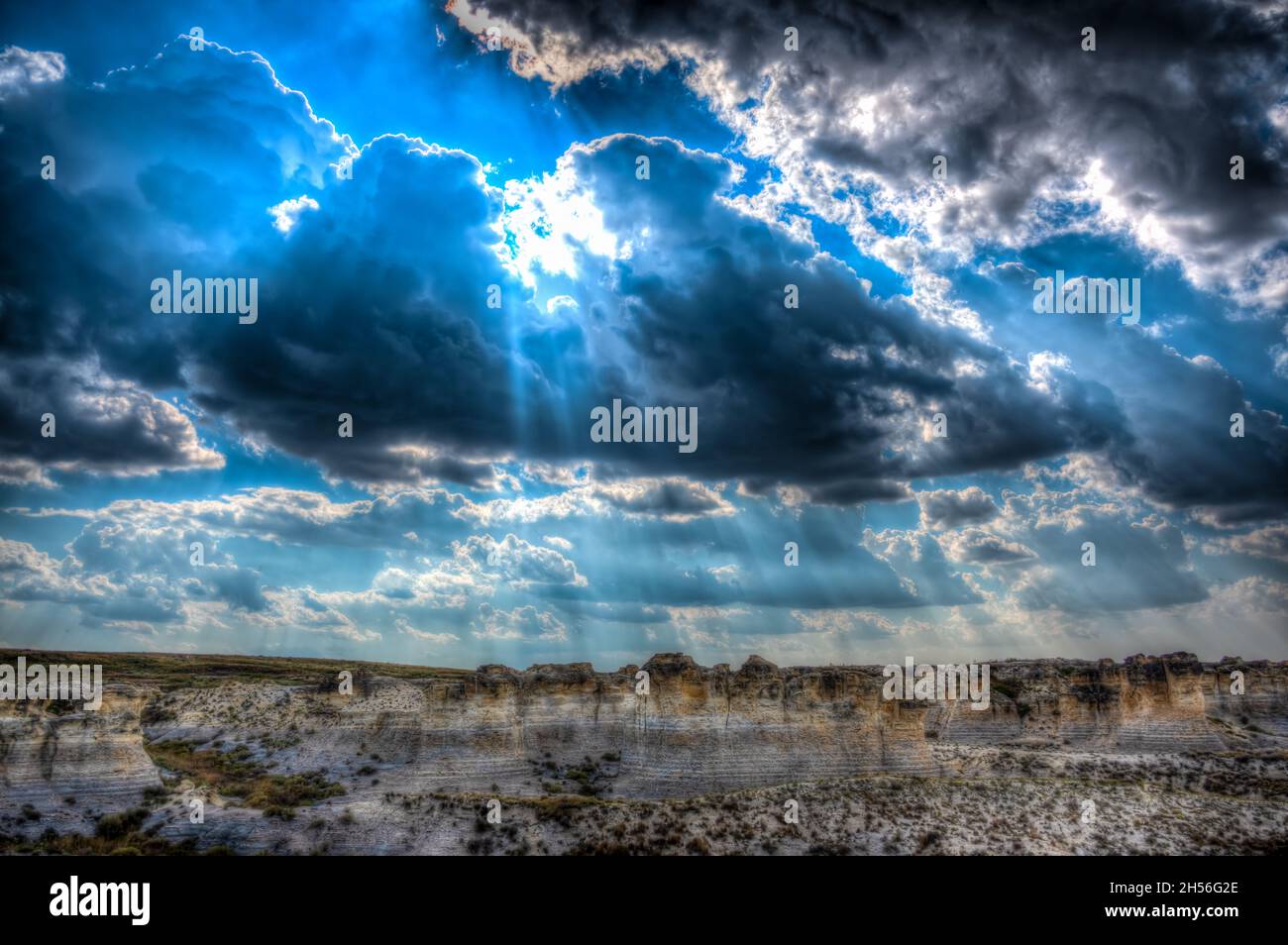 Little Jerusalem Badlands State Park in Logan County, Kansas. The chalk ...