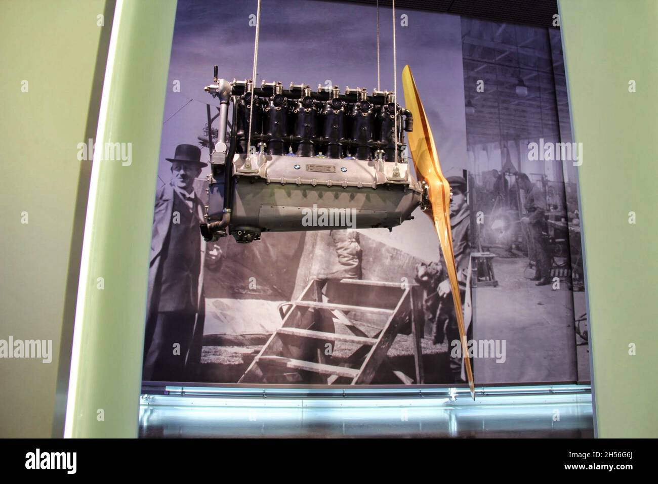 BMW Museum: Airplane engine produced by BMW in 1930. Munich - Germany ...