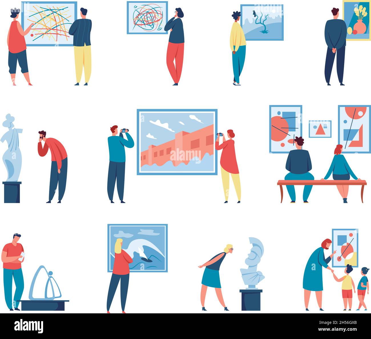 People in gallery Cut Out Stock Images & Pictures - Alamy