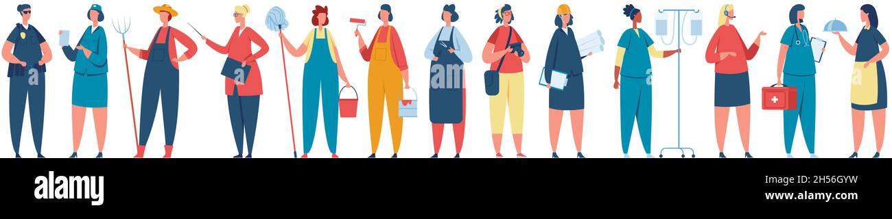 Cartoon people occupations characters set hi-res stock photography and ...