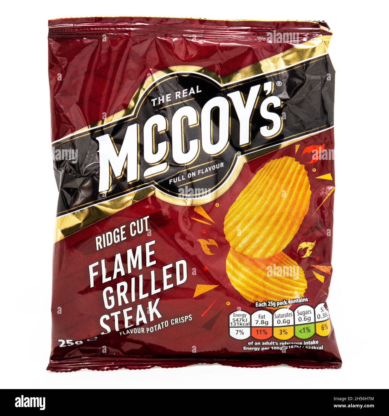 Packet of McCoy's Flame Grilled Steak Crisps Stock Photo - Alamy