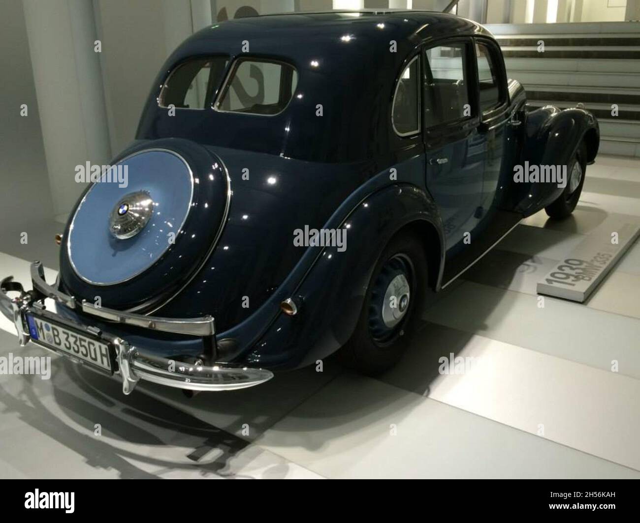 BMW 335: Rear view of the car, blue color, year 1939, 4 doors. It was ...