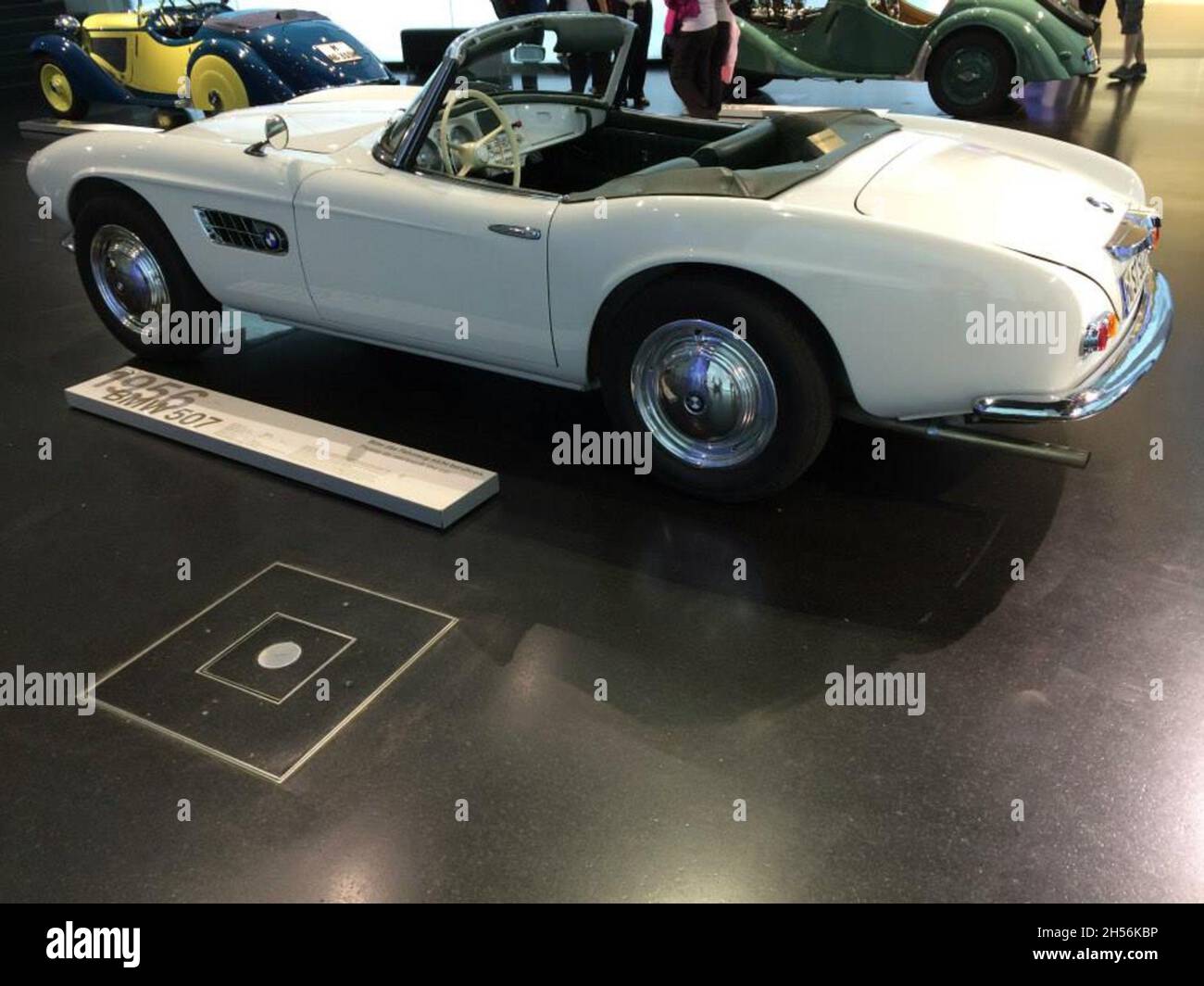 1956 BMW 507 , Side view.White color. It was produced from 1956-1960, a ...