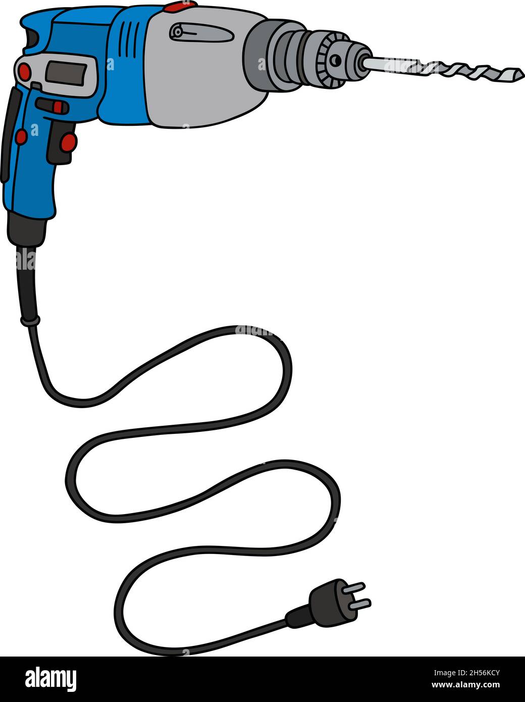 Hand drawing of a blue electric impact drill Stock Vector Image & Art ...