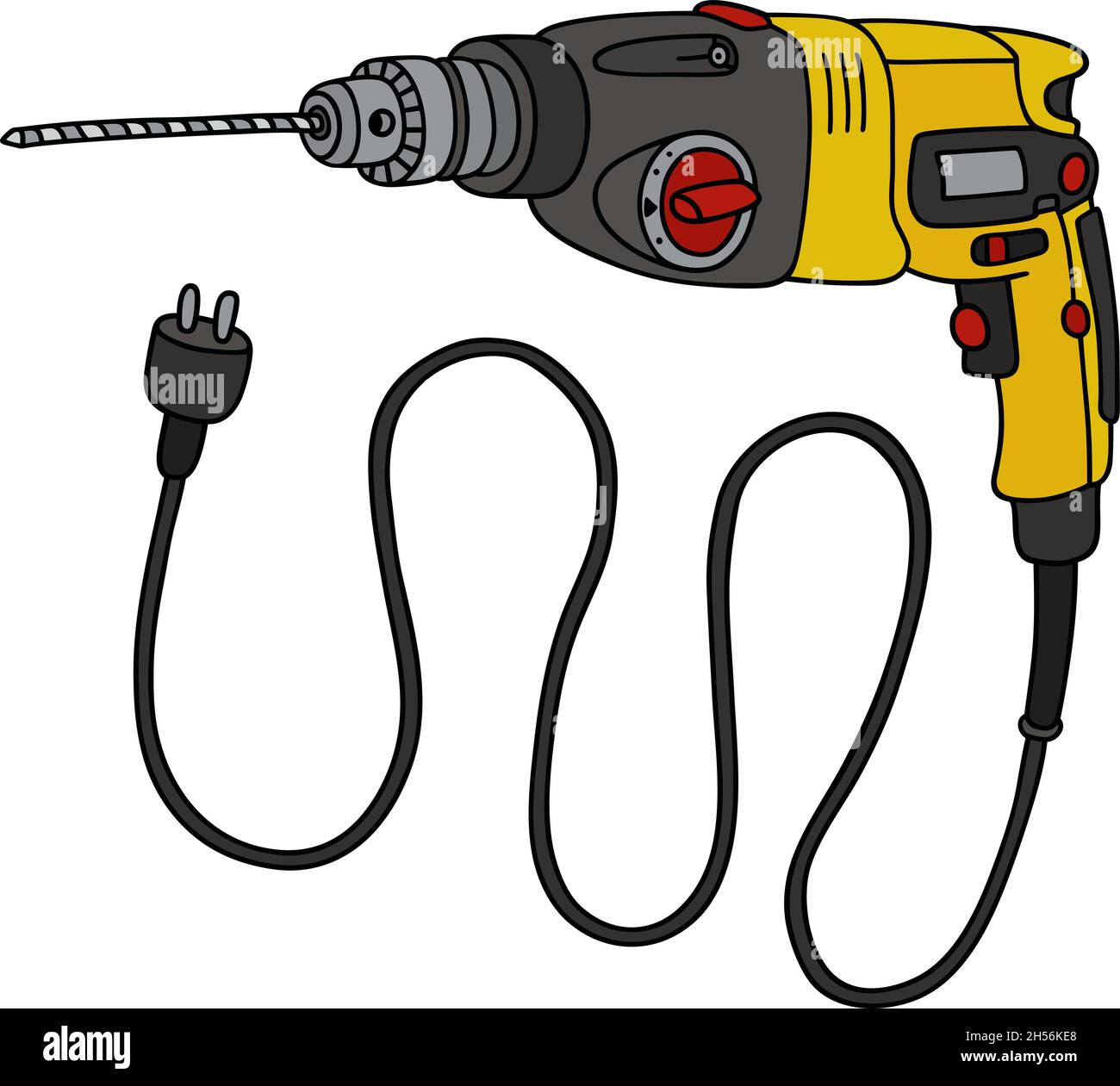 Hand drawing of a yellow electric impact drill Stock Vector Image & Art ...