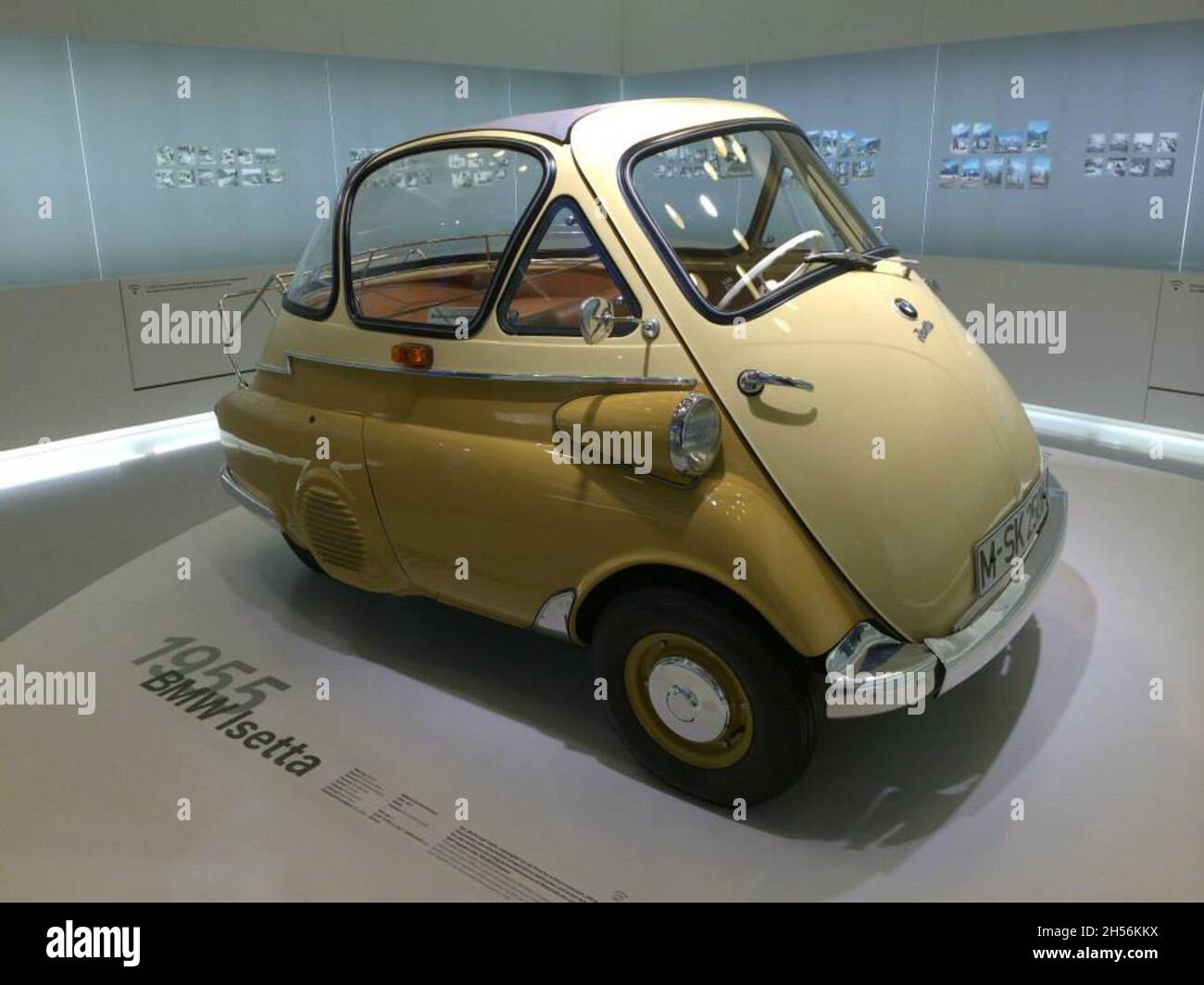 1955 BMW Isetta, in yellow color. It was produced from 1955 to 1962 ...