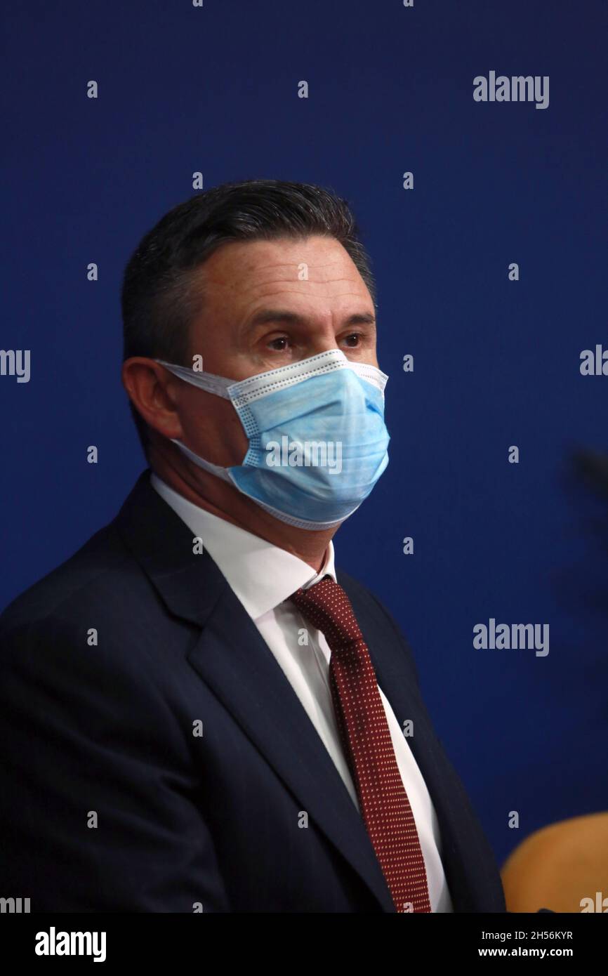 BUCHAREST, ROMANIA - November 02, 2021: Pavel Cristian Balaj President ...