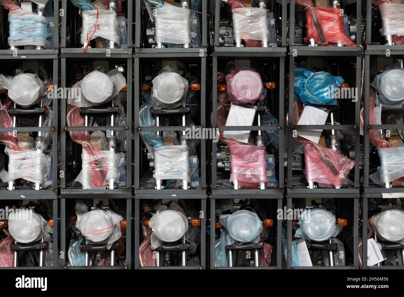 a set of parts in a motorcycle assembly production Stock Photo - Alamy