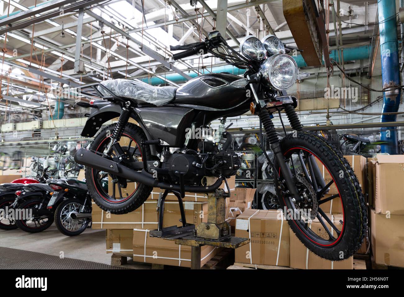motorcycle factory, parts assembly workshop Stock Photo - Alamy