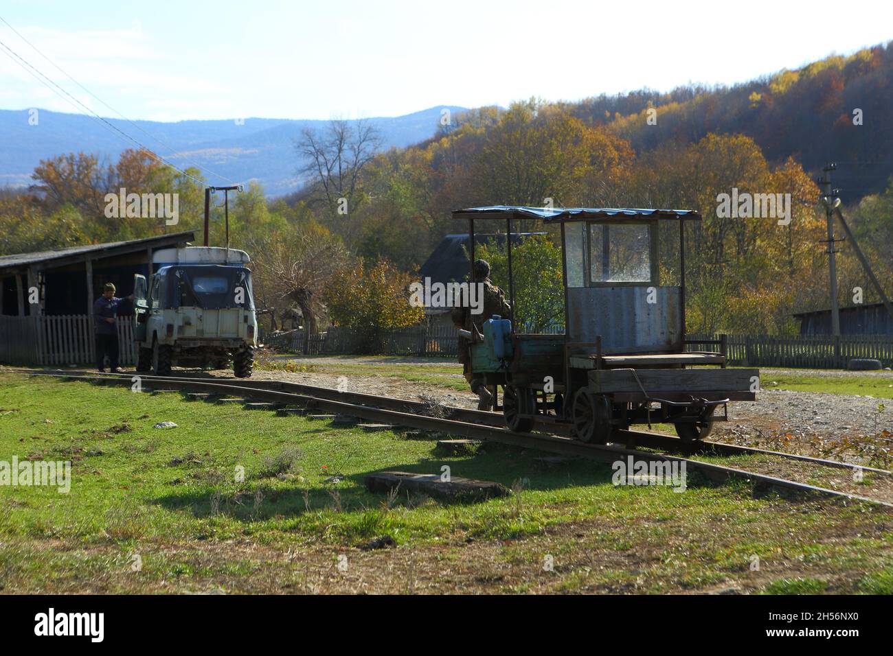 Motorcycle rail at the station Stock Photo - Alamy