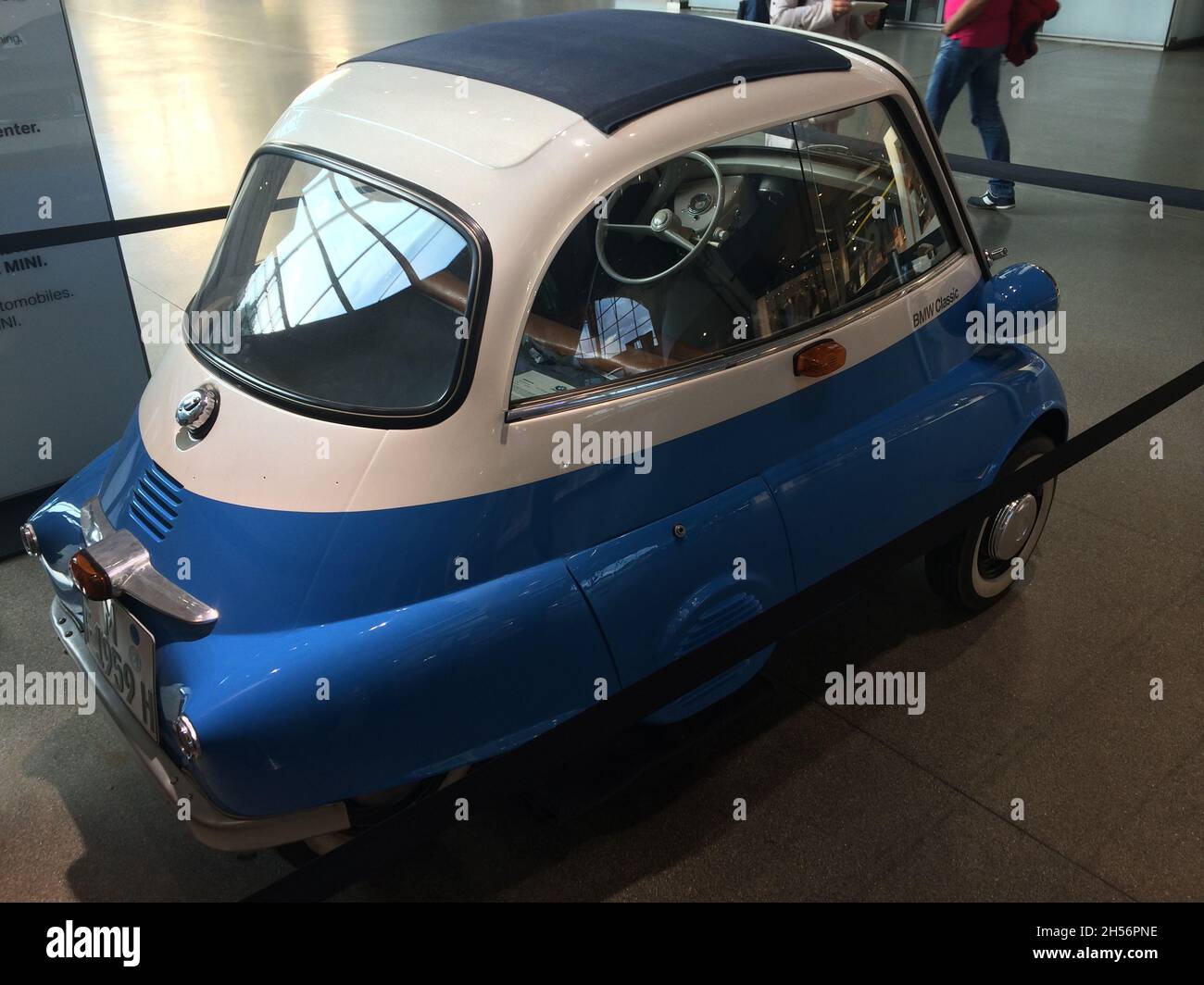 1955 BMW Isetta, in blue color. It was produced from 1955 to 1962 ...
