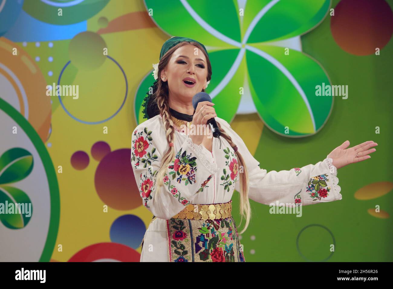 BUCHAREST, ROMANIA - October 31, 2021: Anca Pantaru, the folk singer of ...