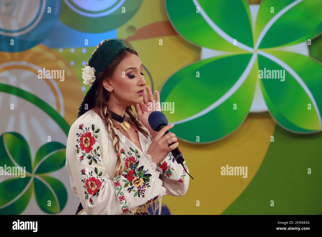 BUCHAREST, ROMANIA - October 31, 2021: Anca Pantaru, the folk singer of ...