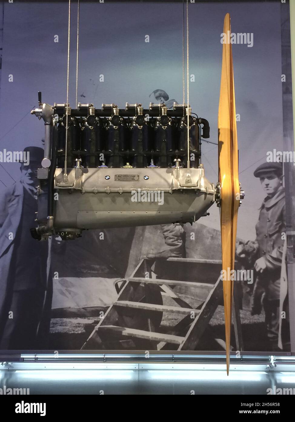 BMW Museum: Airplane engine produced by BMW in 1930. Munich - Germany ...