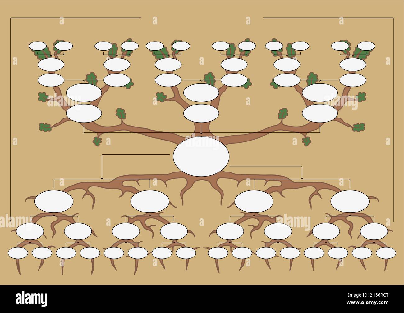 The vectorized hand drawing of a classic family tree Stock Vector Image ...