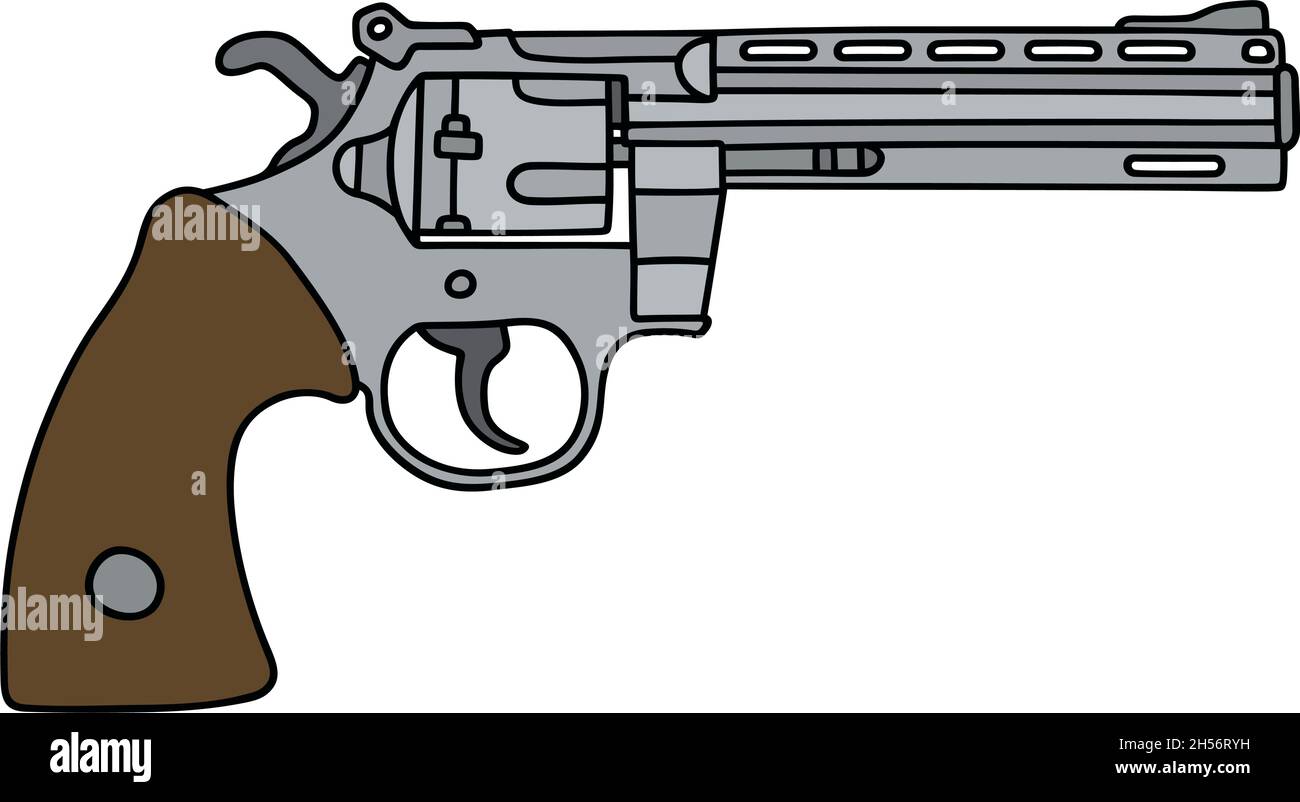 Hand drawing of a long big revolver Stock Vector Image & Art - Alamy
