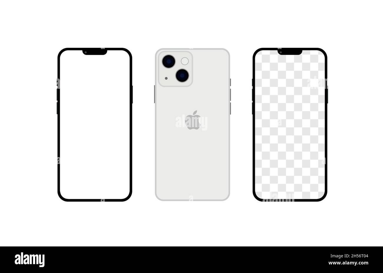 Iphone 13 white color. Realistic smartphone mockup. Vector Stock Vector ...