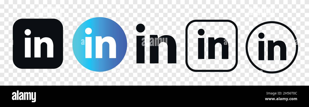 linkedin Set of social media logos isolated on transparent Stock Vector ...