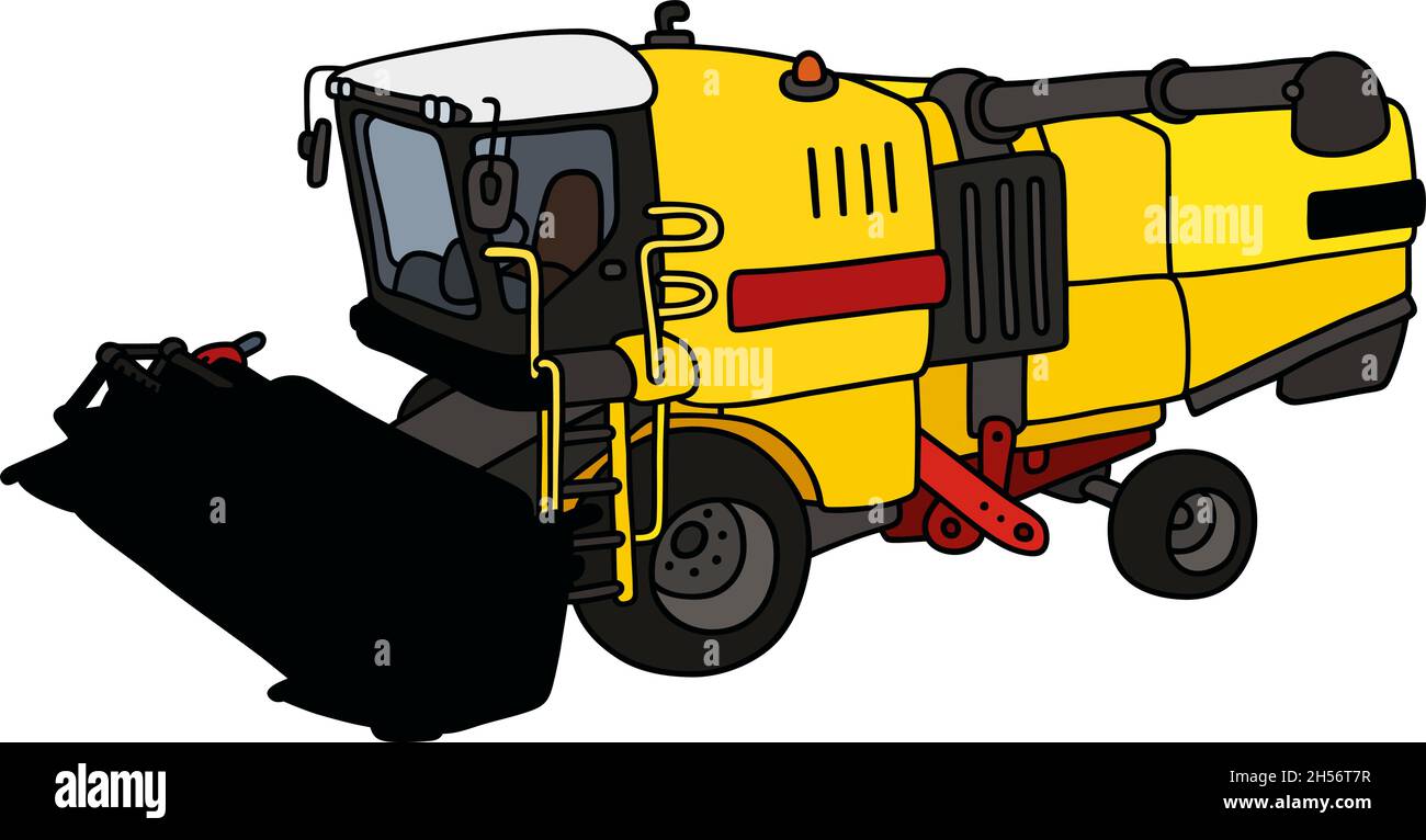 Red combine harvester Stock Vector Images - Alamy