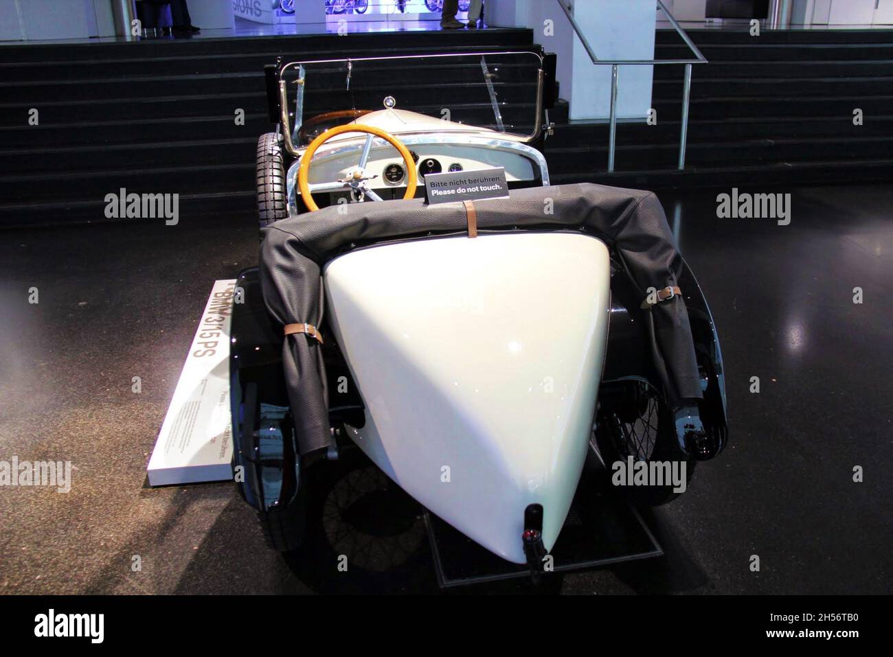 BMW 3/15 PS : Car rear view, white, year 1930, roadster , produced by ...