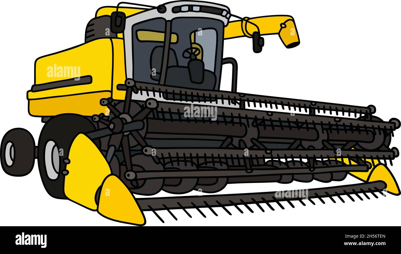 Hand drawing of a yellow harvester Stock Vector Image & Art - Alamy