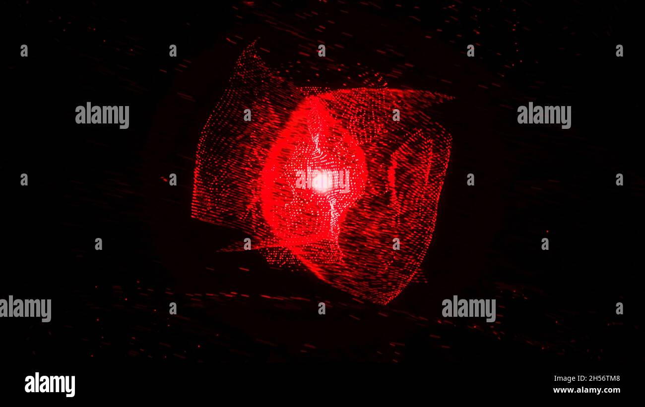 Abstract animation of rotating figure consisting of small moving ...