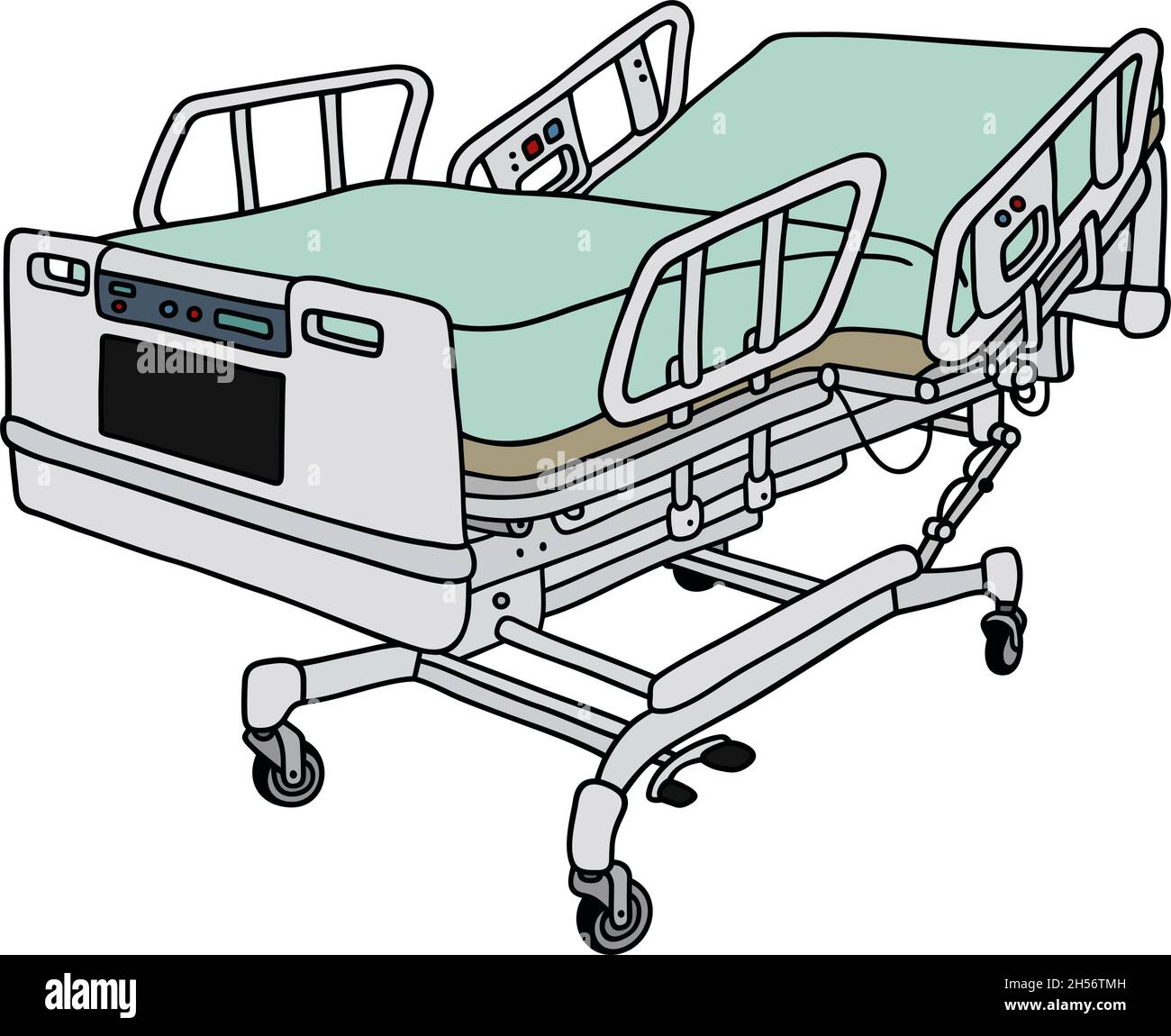 Hand drawing of a big position hospital bed Stock Vector Image & Art ...