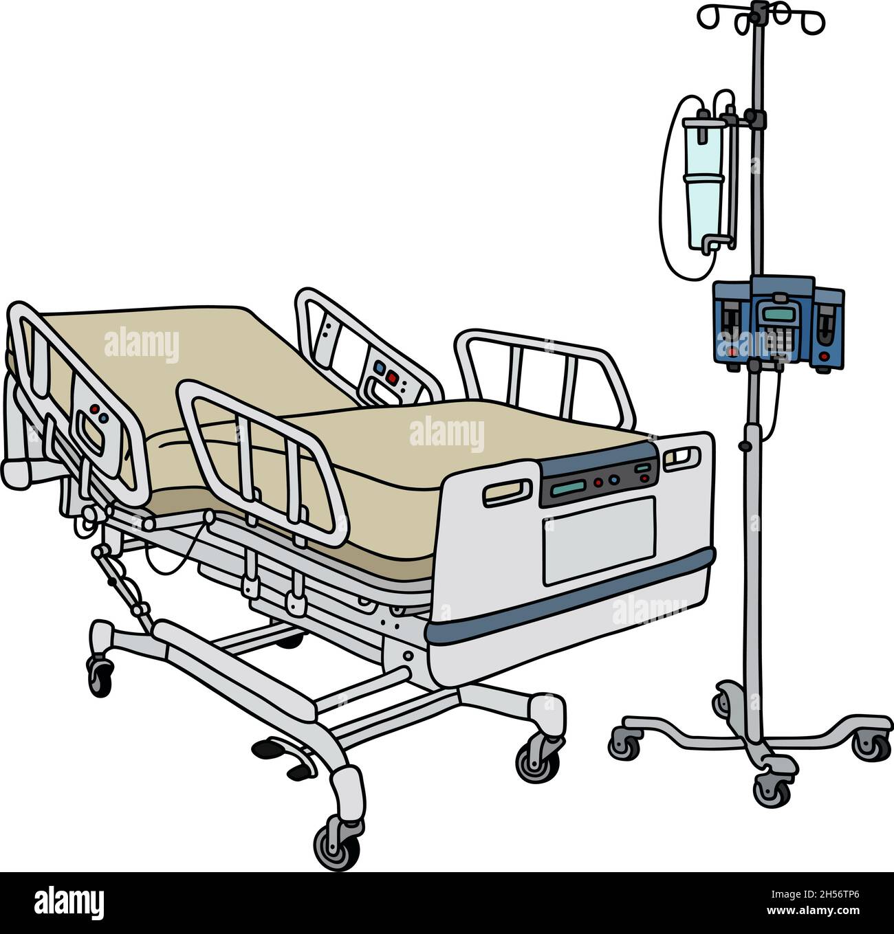 Hand drawing of a hospital position bed Stock Vector Image & Art - Alamy