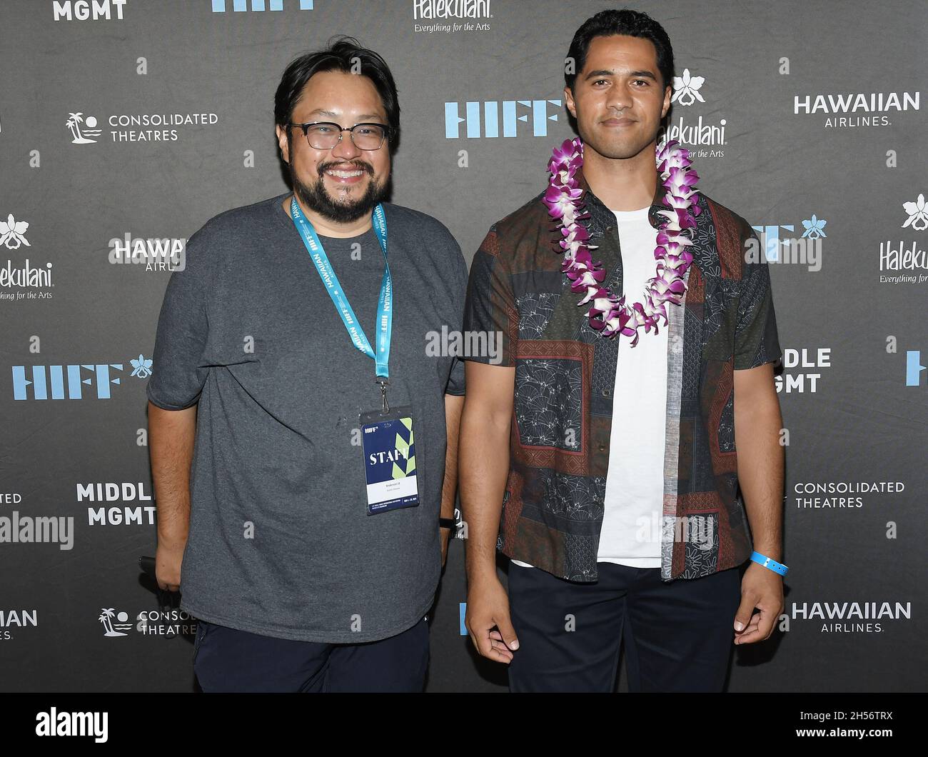 (L-R) HIFF Artistic Director Anderson Le and Actor Alex Tarrant at the ...