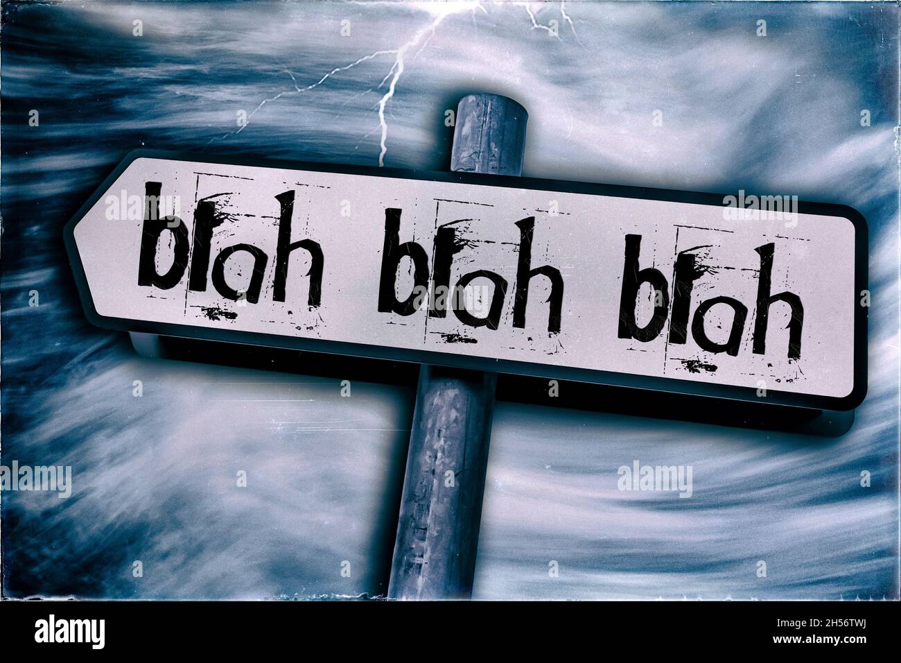 blah blah blah displayed on Road Sign Stock Photo - Alamy