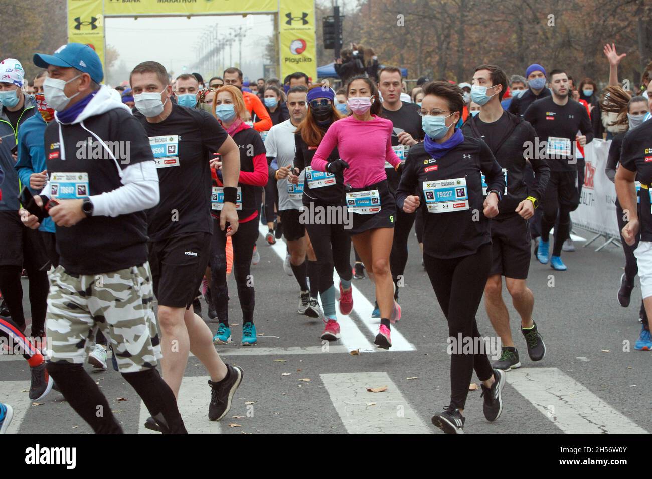 BUCHAREST, ROMANIA - October 30, 2021: Athletes are competing at the 10 ...