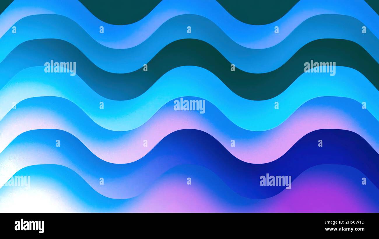 Wavy layers move up and down. Motion. Wavy layers with different shades ...