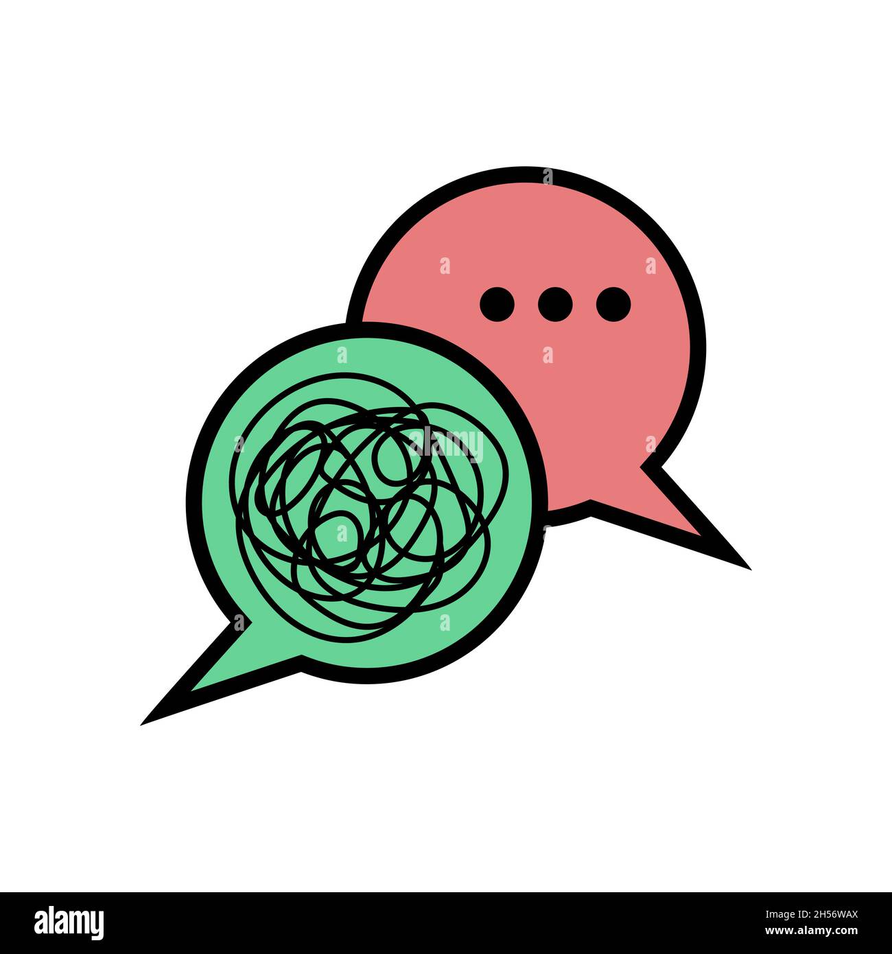 Two logo comments. Message icon. Communication symbol. Explanation ...