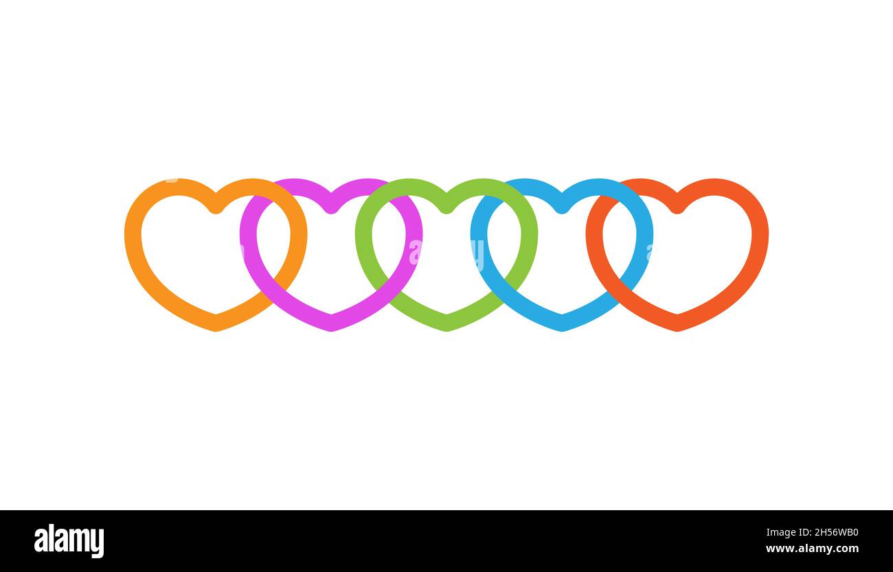 Connected heart line. Logo Charity Foundation. Support sign. Vector ...