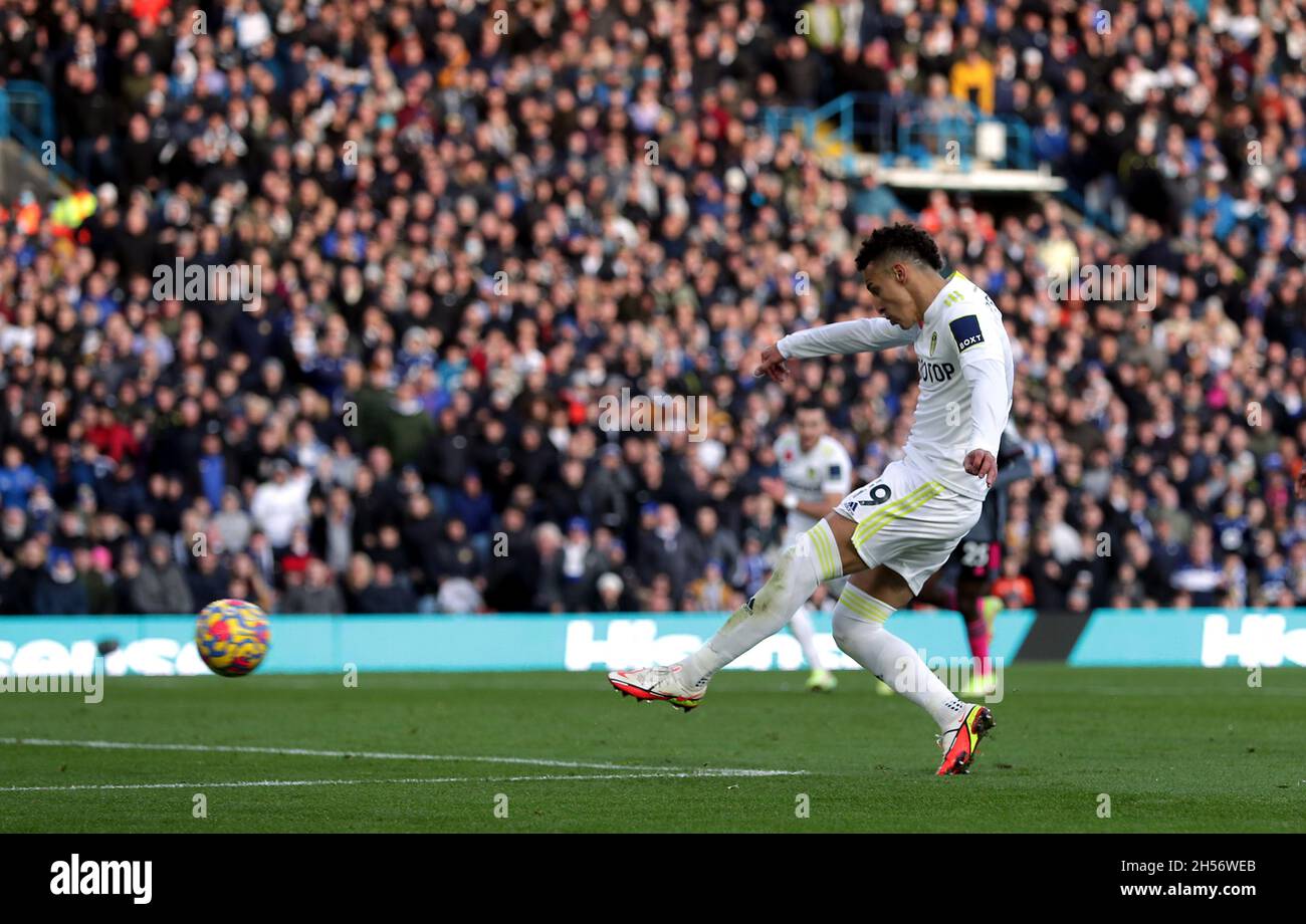 Leeds United's Rodrigo shoots during the Premier League match at Elland ...
