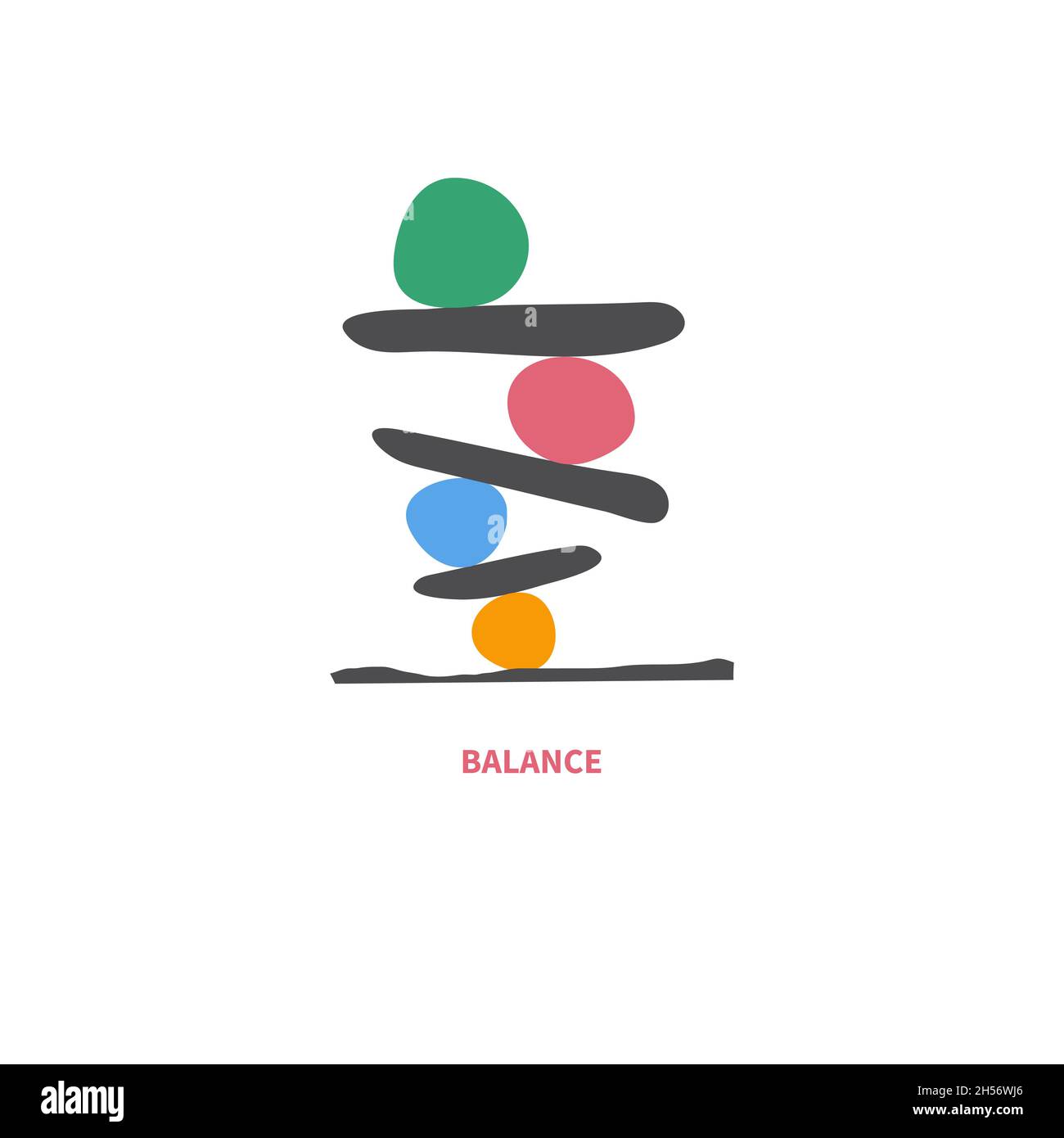 Balance logo. Pebble icon. Harmony symbol. Stack of stones isolated on ...