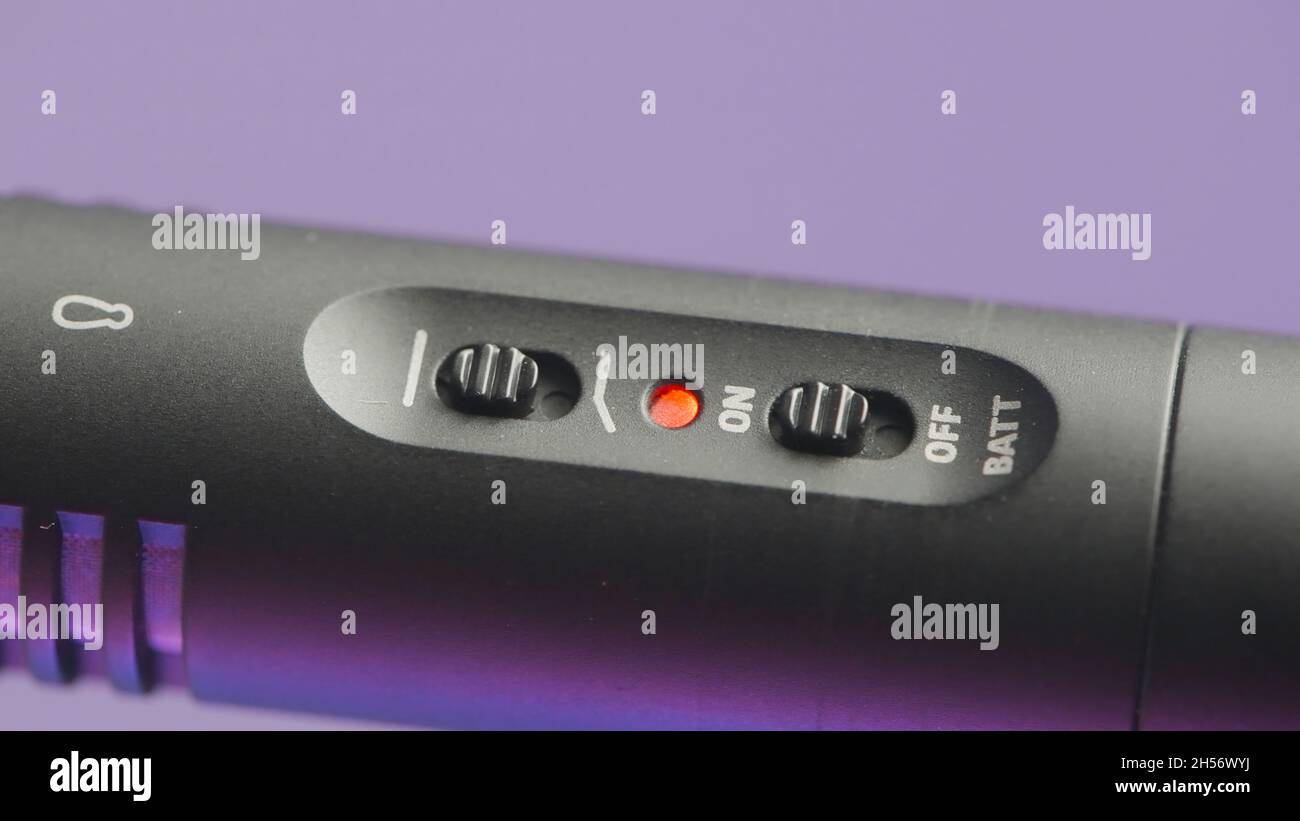 Details of modern microphone. Action. Details of microphone gun for ...